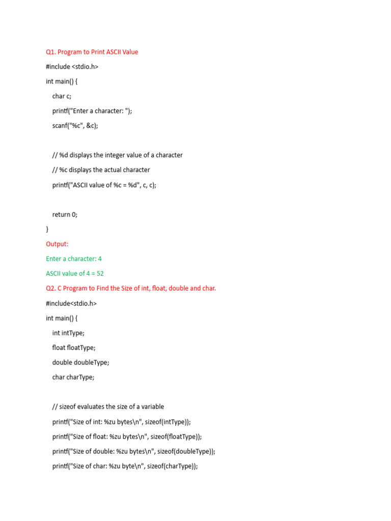 C Demo Programs | PDF | Integer (Computer Science) | Computer Engineering