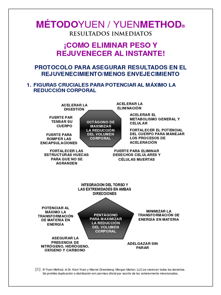 Bajar Peso y Rejuvenecer Esquema Protocolo | PDF