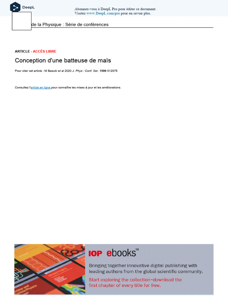 Design - of - Corn - Thresher EPIMN FR | PDF