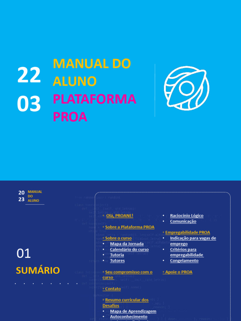 Plataforma PROA - Manual Do Aluno 202309 | PDF