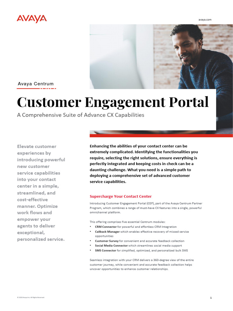 Avaya - Centrum Brochure - Customer Experience Portal | PDF | Customer ...