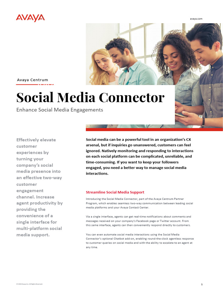 Avaya - Centrum Brochure - Social Media Connector | PDF | Career & Growth