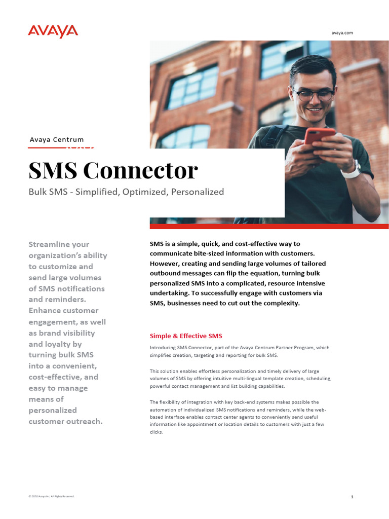 Avaya - Centrum Brochure - SMS Connector | PDF | Customer Relationship ...