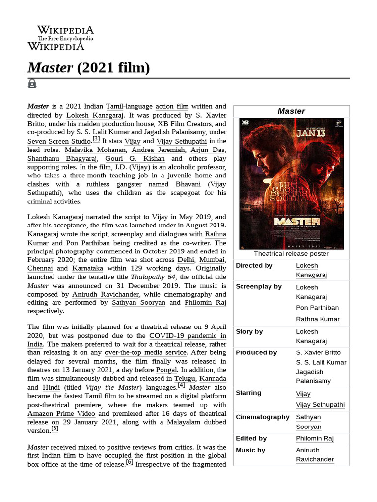 Master (2021 Film) | PDF