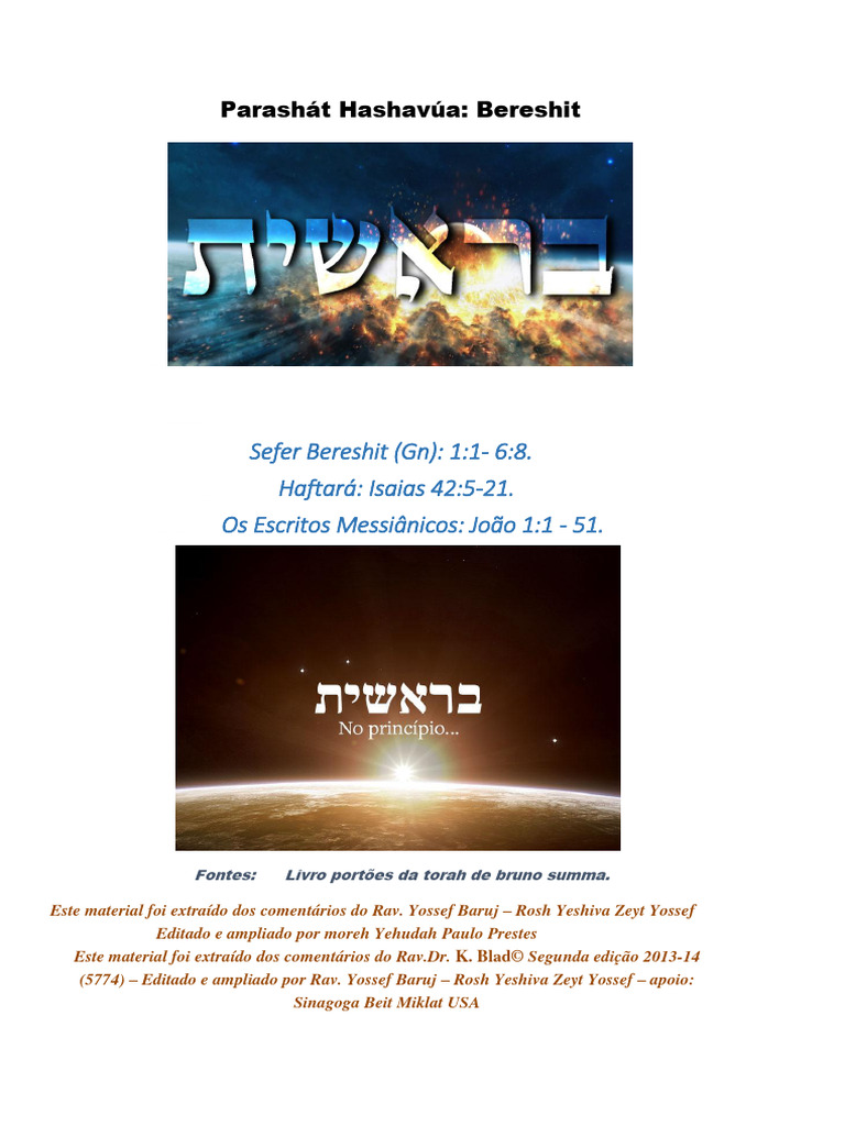 estudo messianico de bereshit | PDF | Torá | Messias