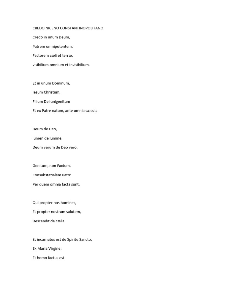 Credo Niceno Constantinopolitano | PDF