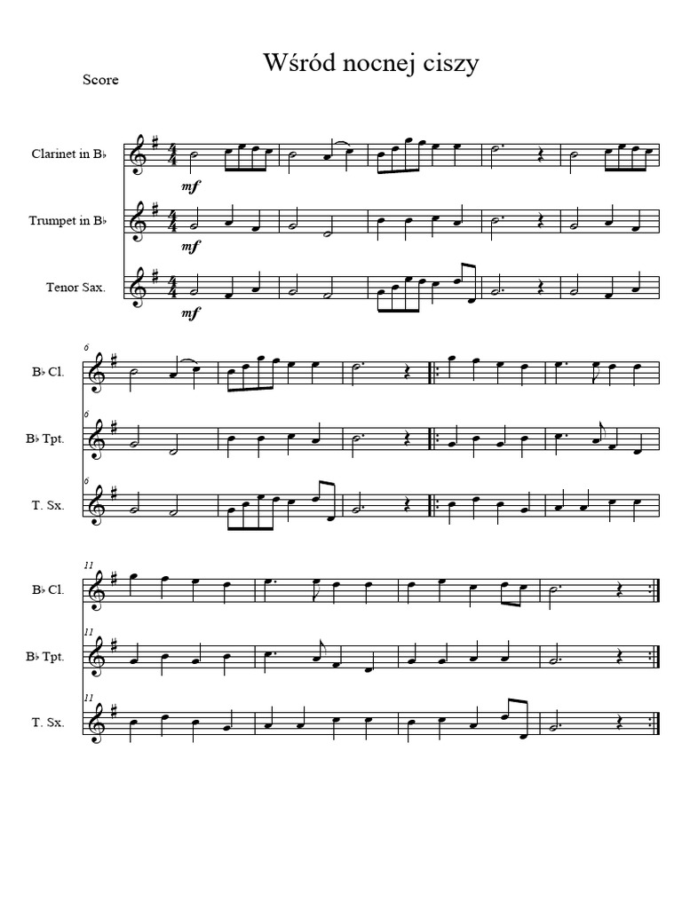 Wśród Nocnej Ciszy | PDF | Musical Instruments | Aerophones
