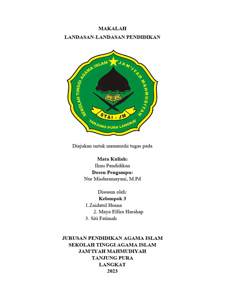 Landasan Pendidikan dalam Ilmu Pendidikan | PDF