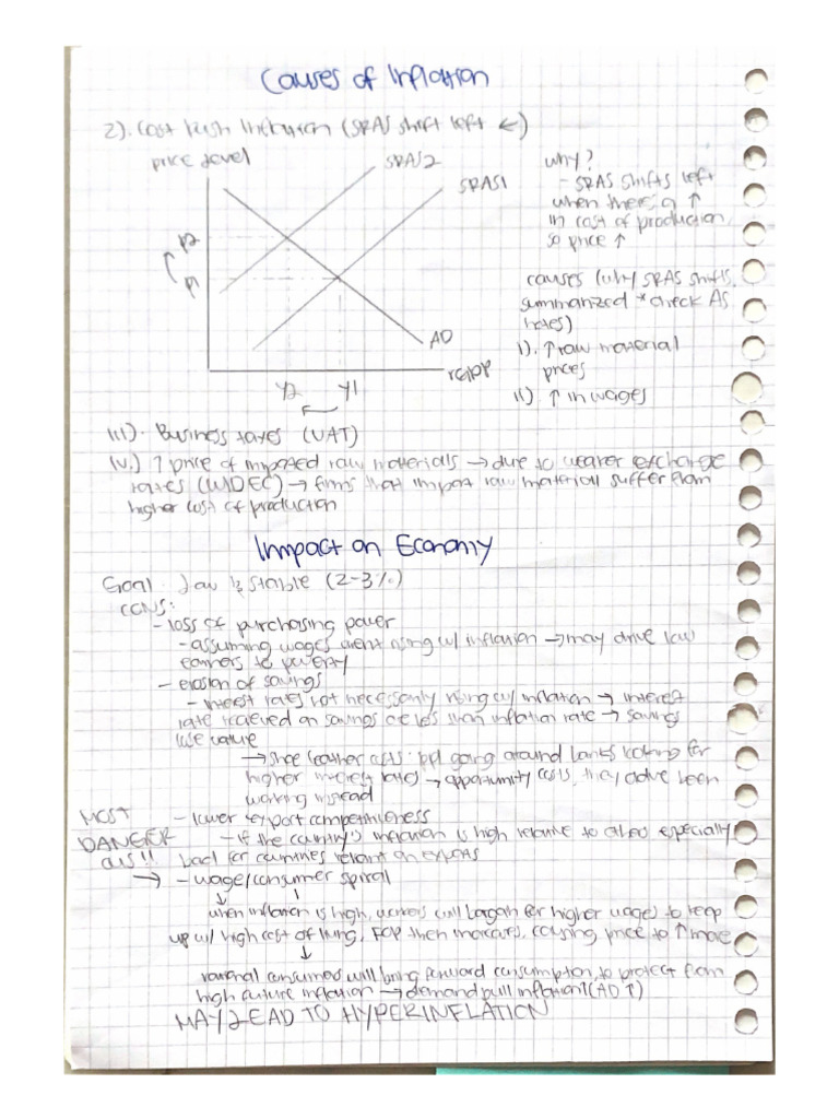 Causes of Inflation Notes | PDF