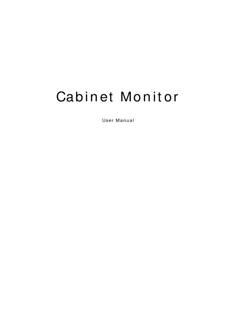 Cabinet Monitor N User Manual | PDF
