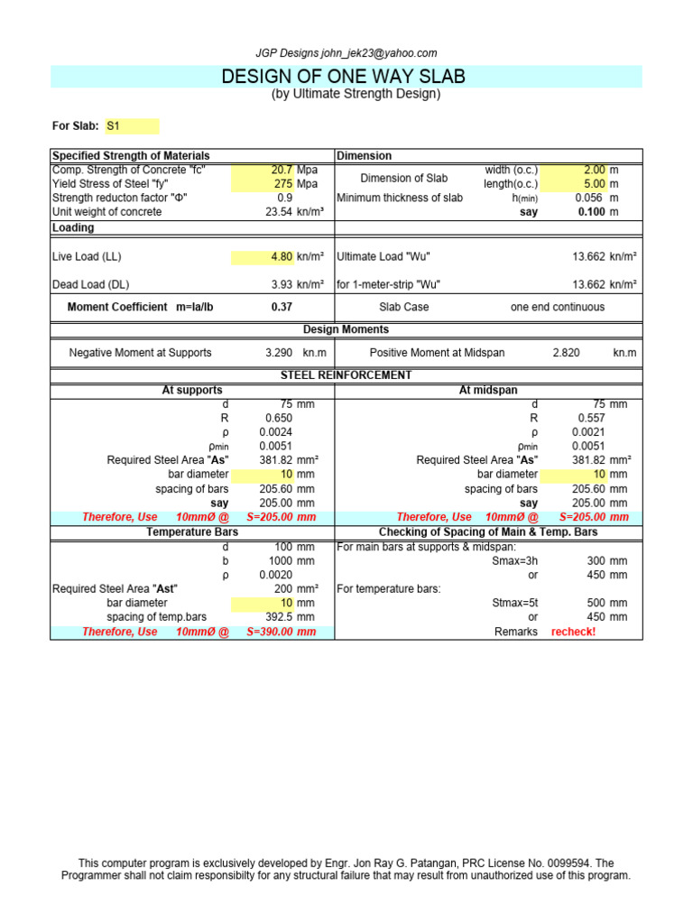 One Way Slabs | Download Free PDF | Strength Of Materials | Structural ...