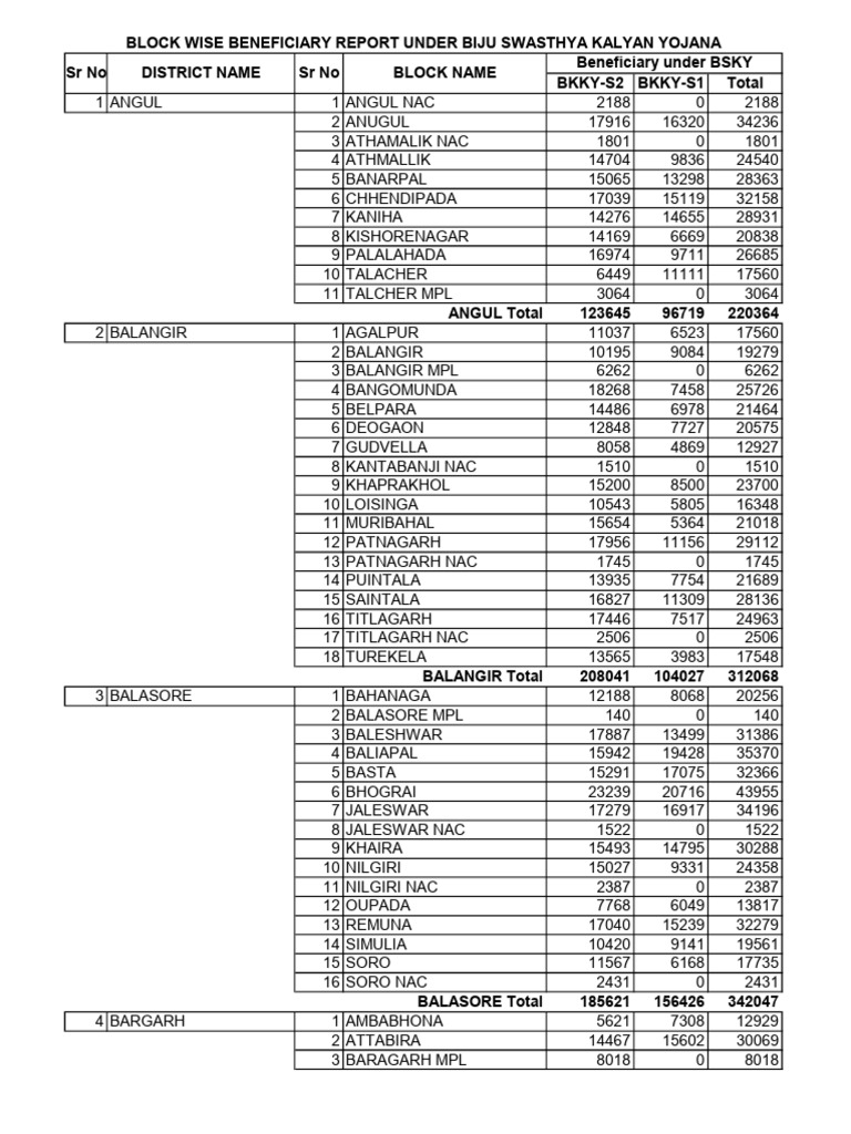 BSKY Beneficiary Report | PDF