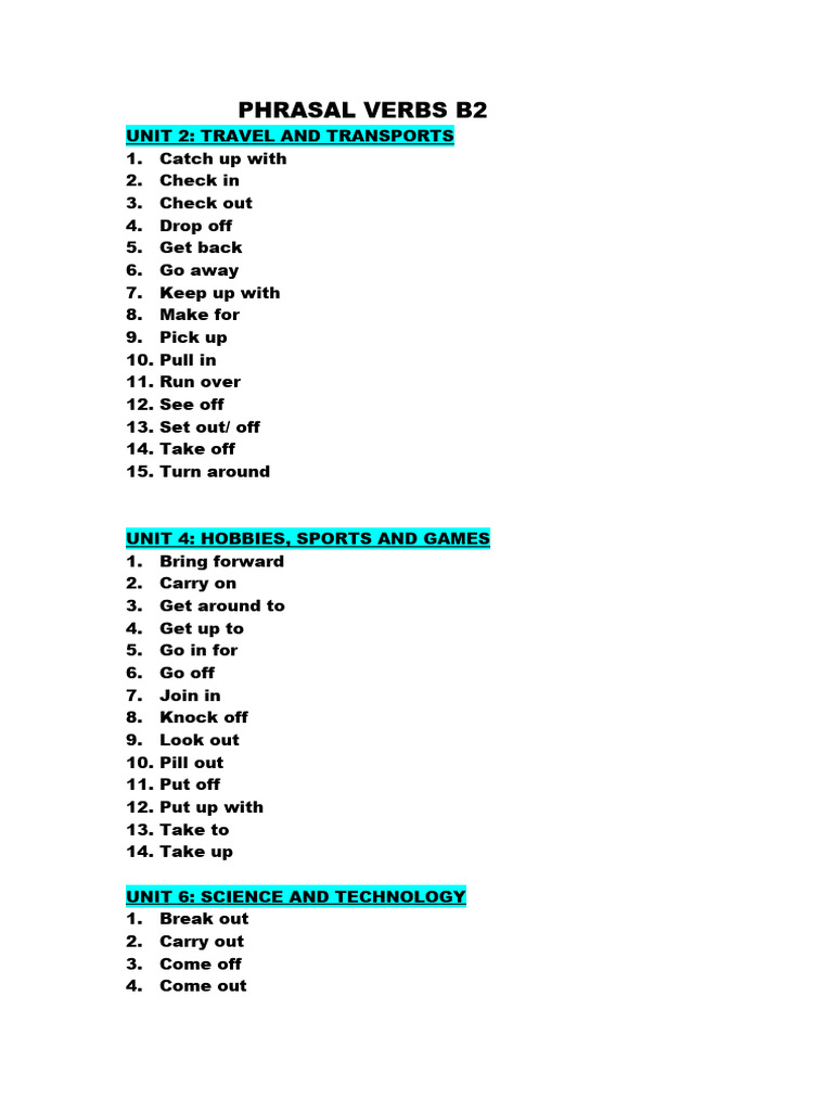 Phrasal Verbs b2 | PDF | Wellness