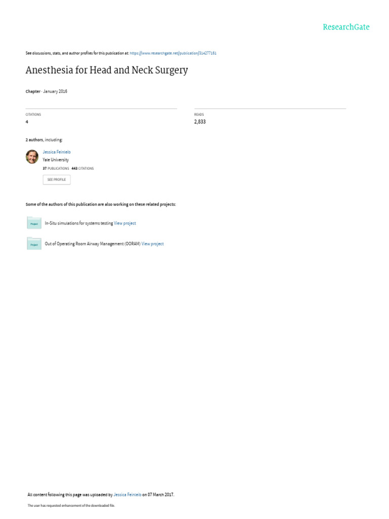 Anesthesia For Headand Neck 11 Theditionversionpdf | PDF | Anesthesia ...