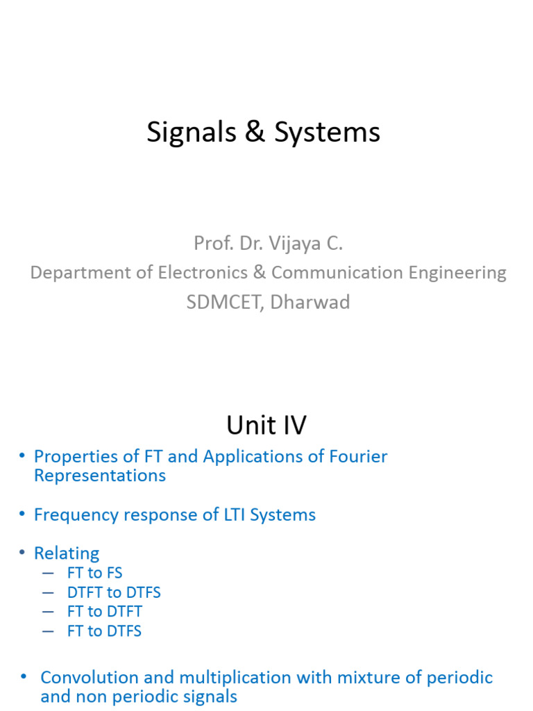 Signals & Systems Unit Partial IV | PDF | Teaching Methods & Materials ...
