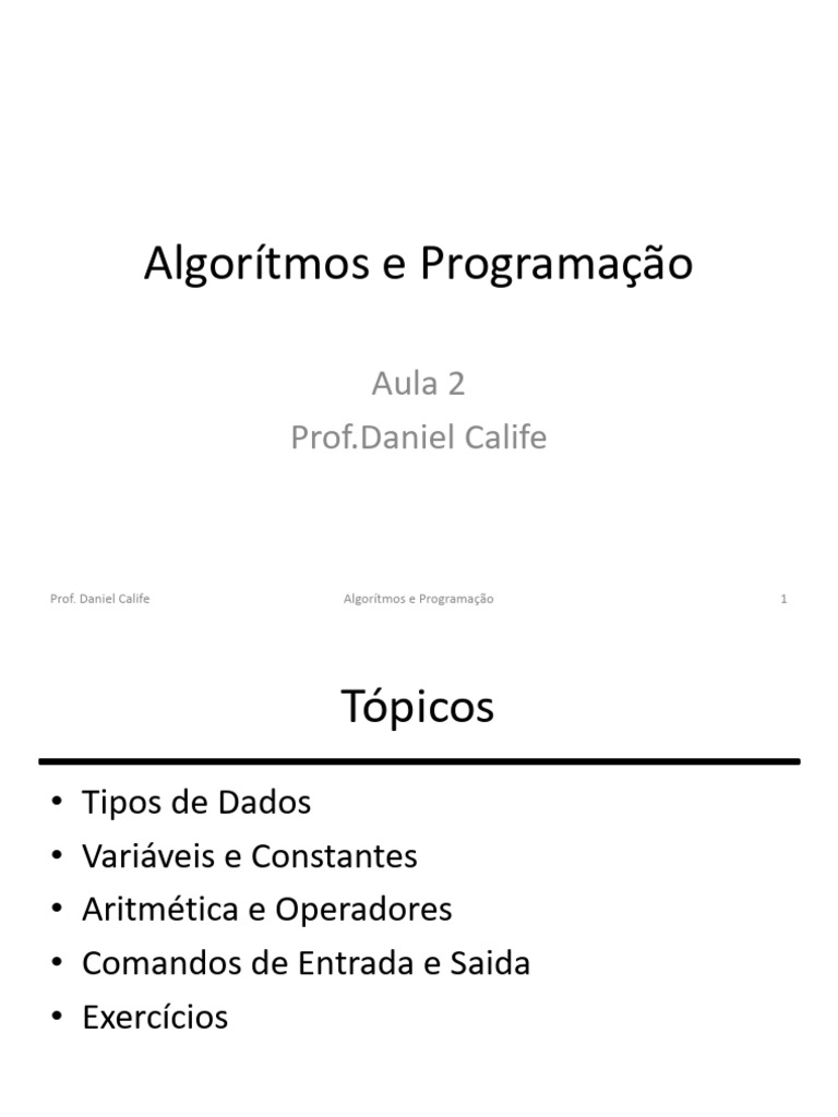 Algoritmos 2 | PDF | Algoritmos | Tipo de dados