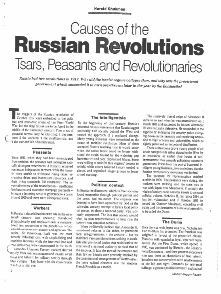 Russian Revolution Documents | PDF