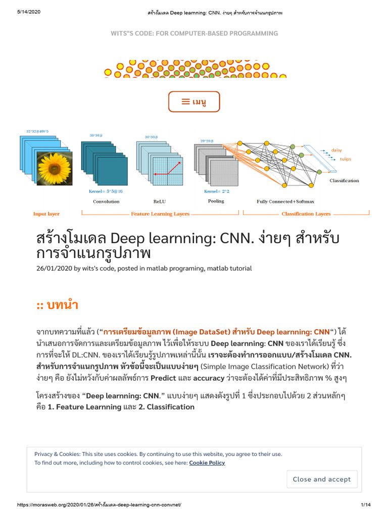 สร้างโมเดล Deep learnning - CNN. ง่ายๆ สำหรับการจำแนกรูปภาพ | PDF