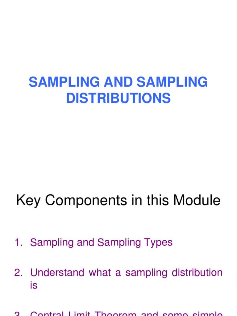 Sampling and Sampling Distributions | PDF | Standard Error | Sampling (Statistics)