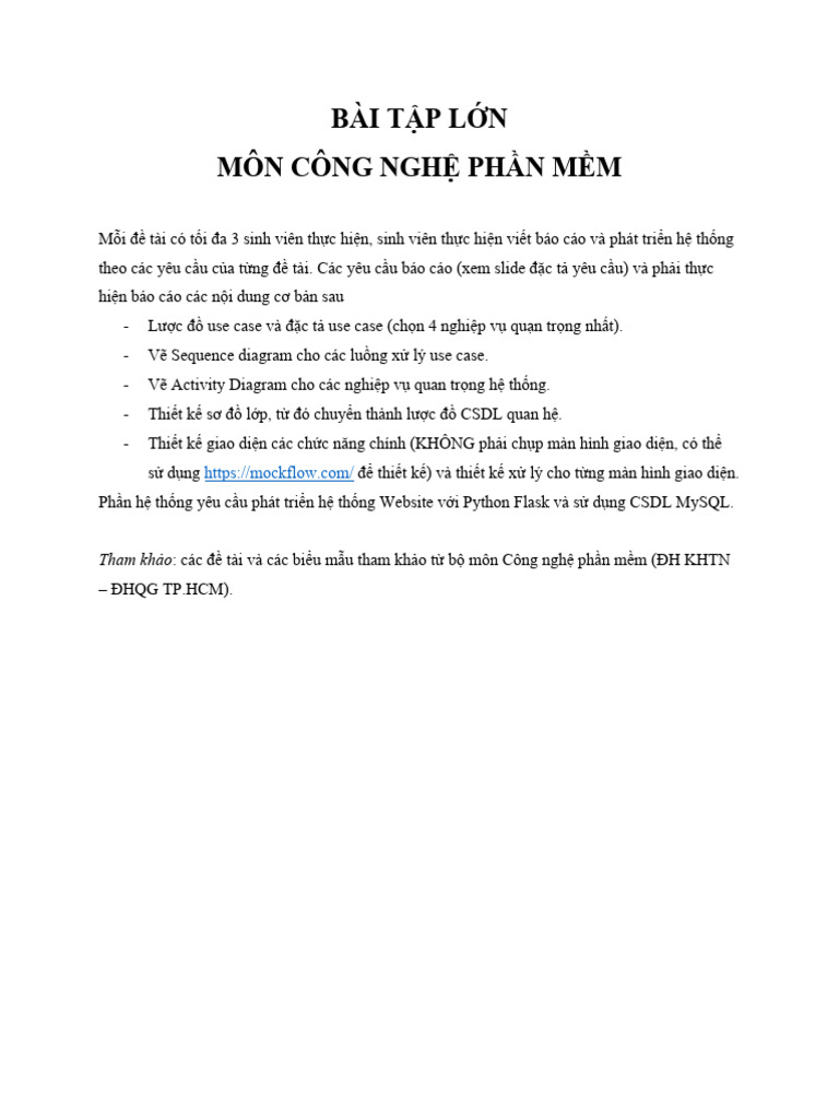 Bai Tap Lon CNPM | PDF