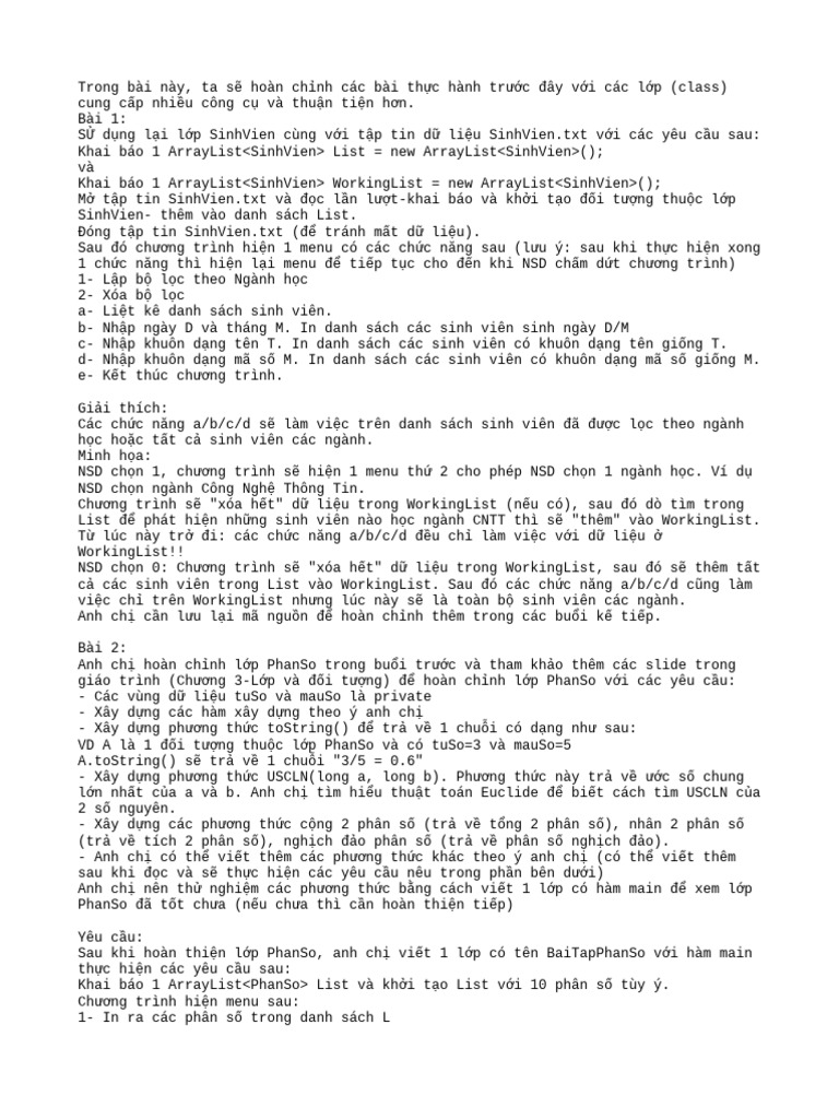 BaiTapThucHanhOOP Buoi5 | PDF