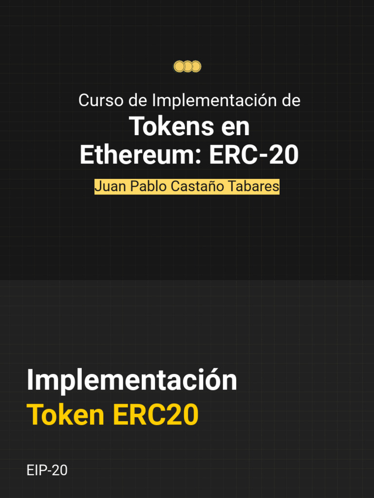 Slides Tokens Erc20 | PDF | Servidor proxy | Poco