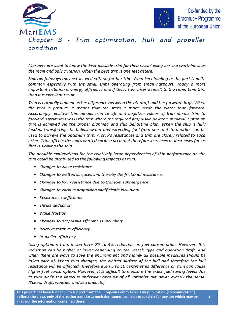 Chapter 3 - Trim Optimisation, Hull and Propeller Condition | PDF ...