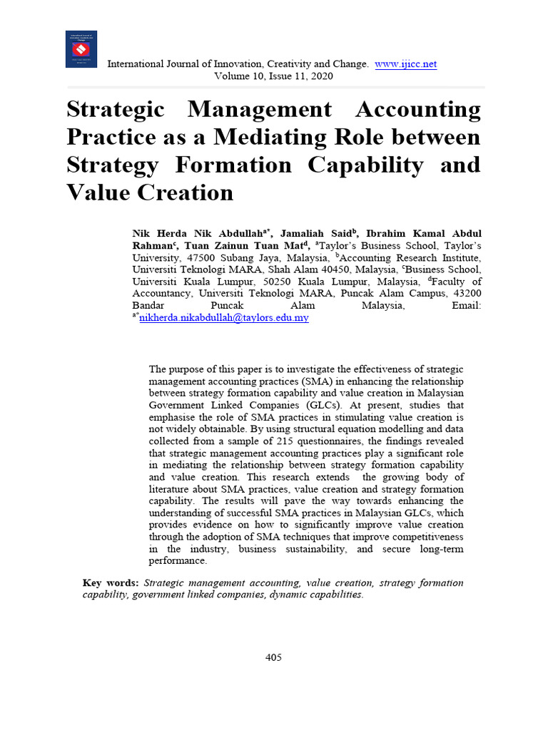 Abdullah 2020 E R | PDF | Strategic Management | Structural Equation Modeling