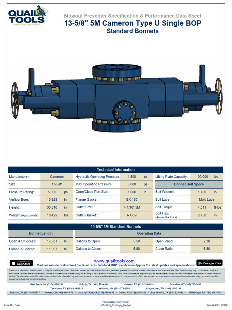 BOP Spec Sheet Workbook - XLSX 1 | PDF
