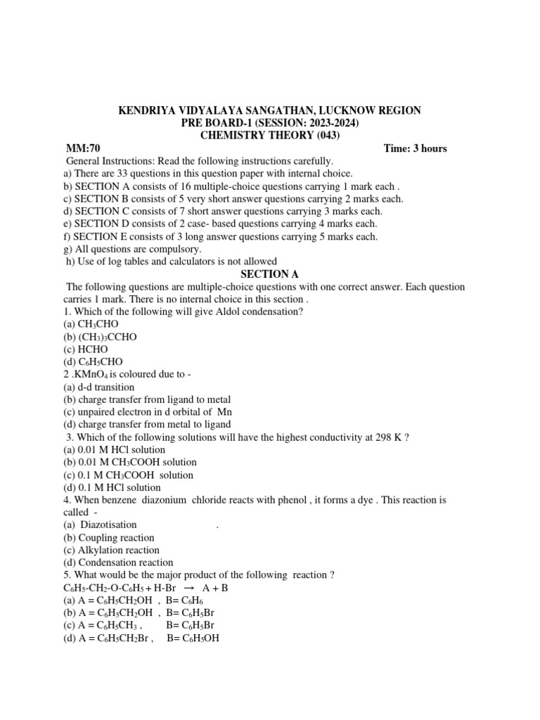 Sample Paper 1 | PDF