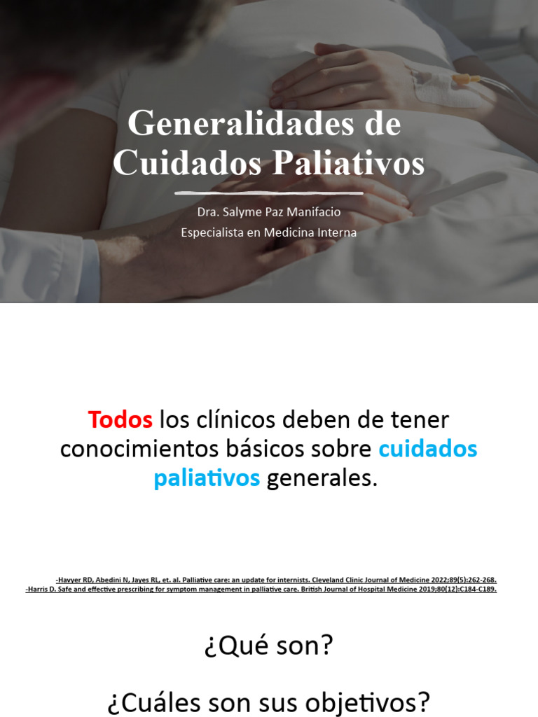 Generalidades de Cuidados Paliativos | PDF | Cuidados paliativos | Organización Mundial de la Salud
