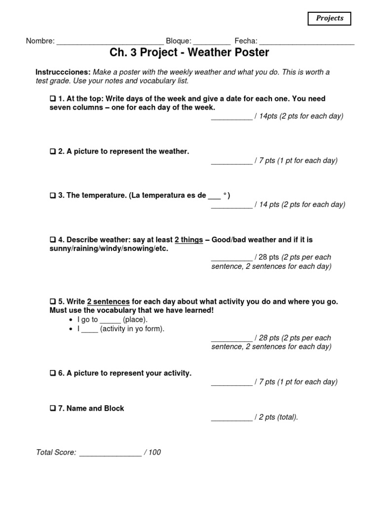 Spanish Espanol Weather | PDF | Teaching Methods & Materials