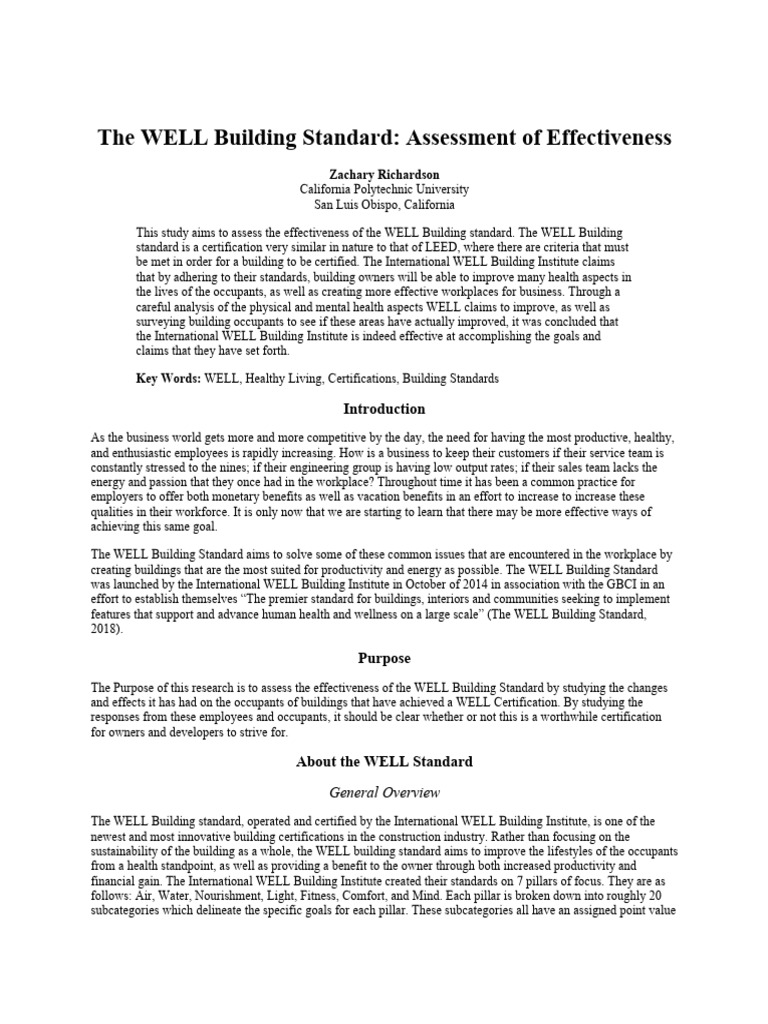 Effectiveness of the WELL Building Standard | PDF | Mental Health