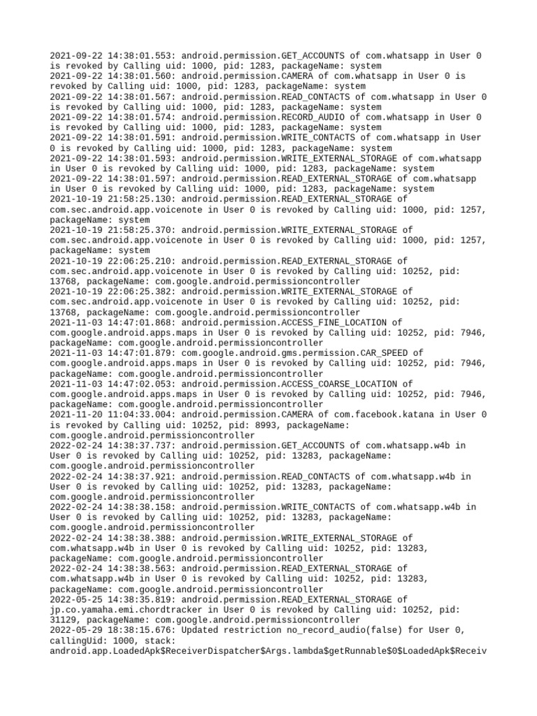 Perm Debug Info | PDF | Android (Operating System) | Mobile App