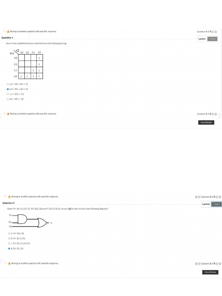 Digital Logic Design Quiz1 | PDF