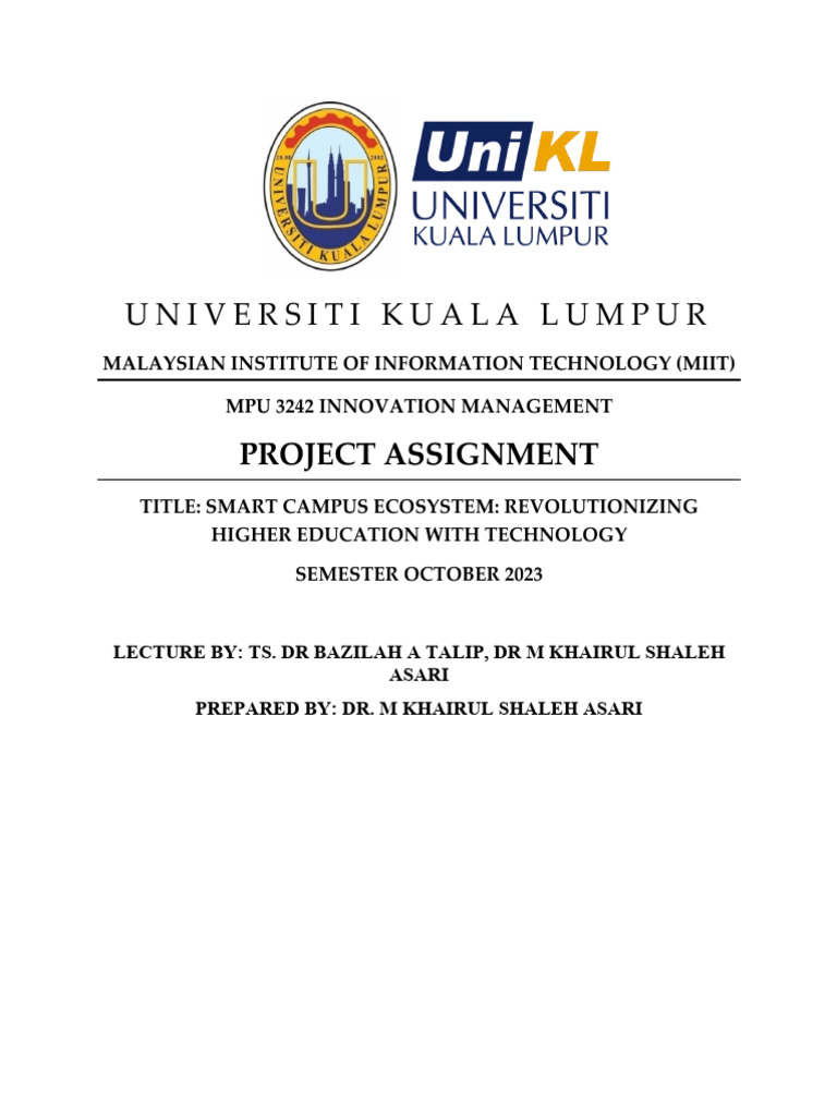 Unikl MIIT Smart Campus Project | PDF