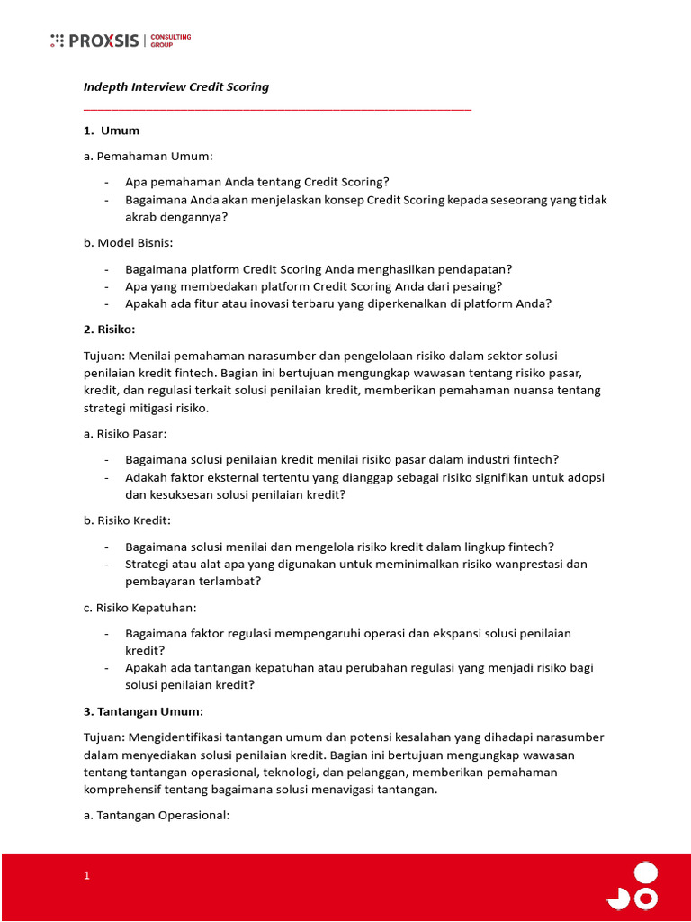 Indepth Interview Credit Scoring | PDF