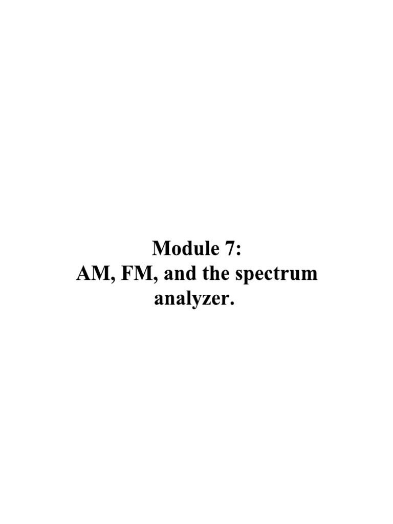 Am&Fm Spectrum Analyzer | PDF