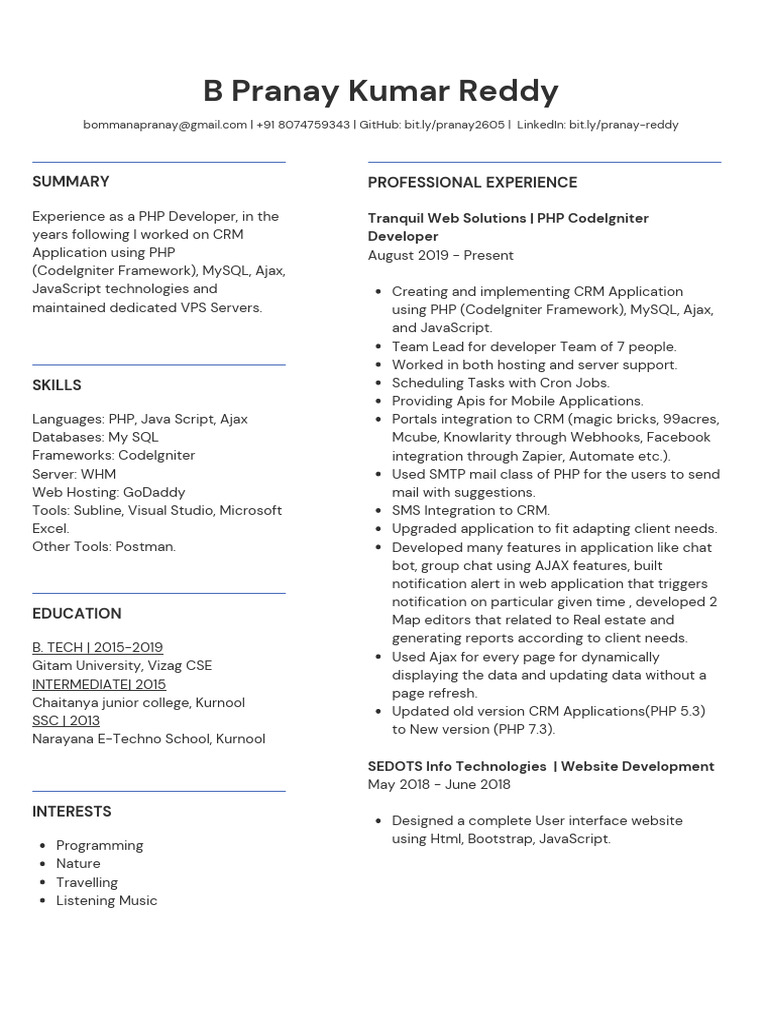 Pranay Resume | PDF