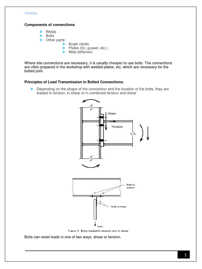 7023exq Lecture 3 Bolted Steel Connections | PDF | Screw | Stress ...