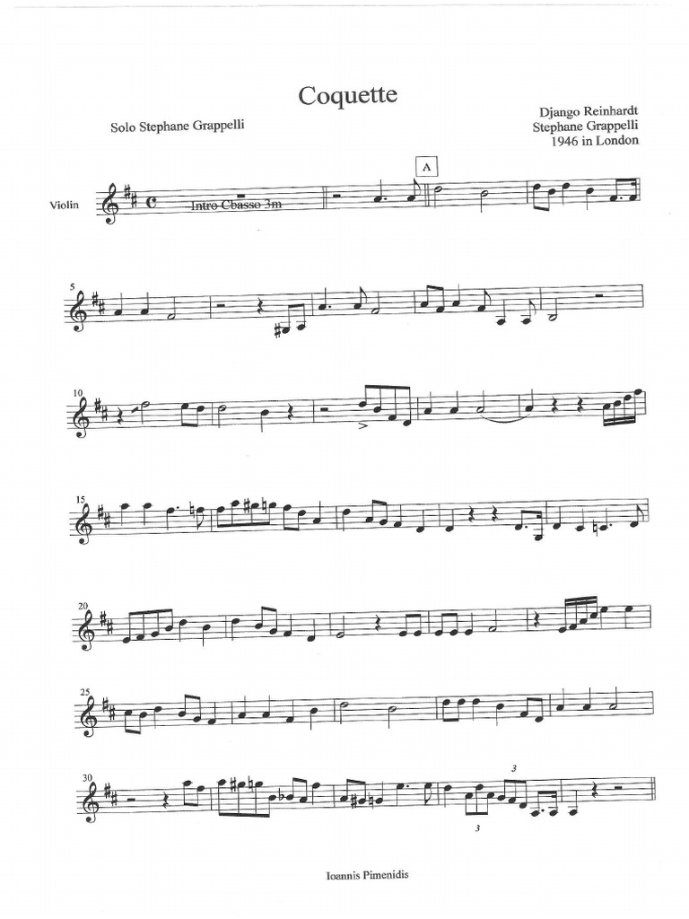 Coquette Solo Grappelli | PDF