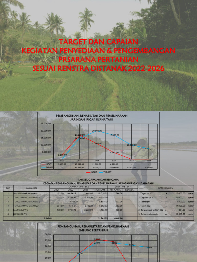 Rencana dan Capaian Infrastruktur Pertanian | PDF