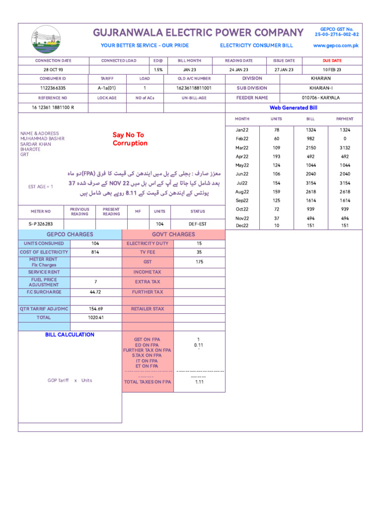 Gepco Online Bill | PDF