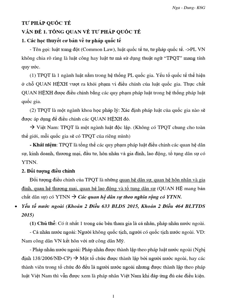 ĐỀ CƯƠNG TPQT Hoàn Chỉnh | PDF