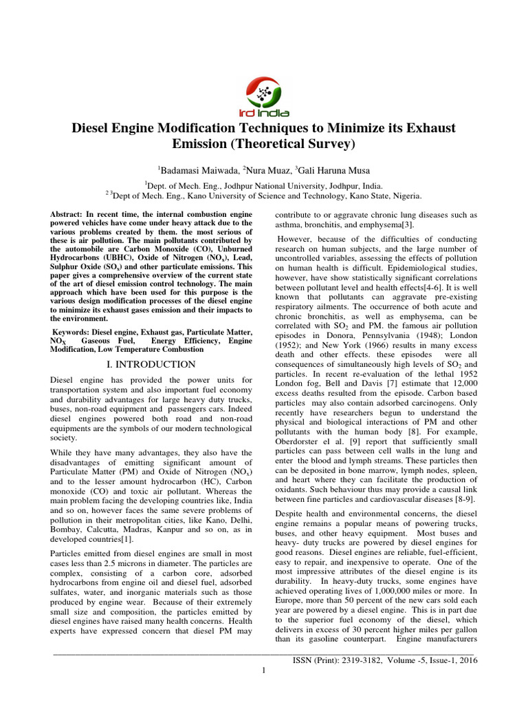 My Published Paper 1 | PDF | Diesel Engine | Exhaust Gas