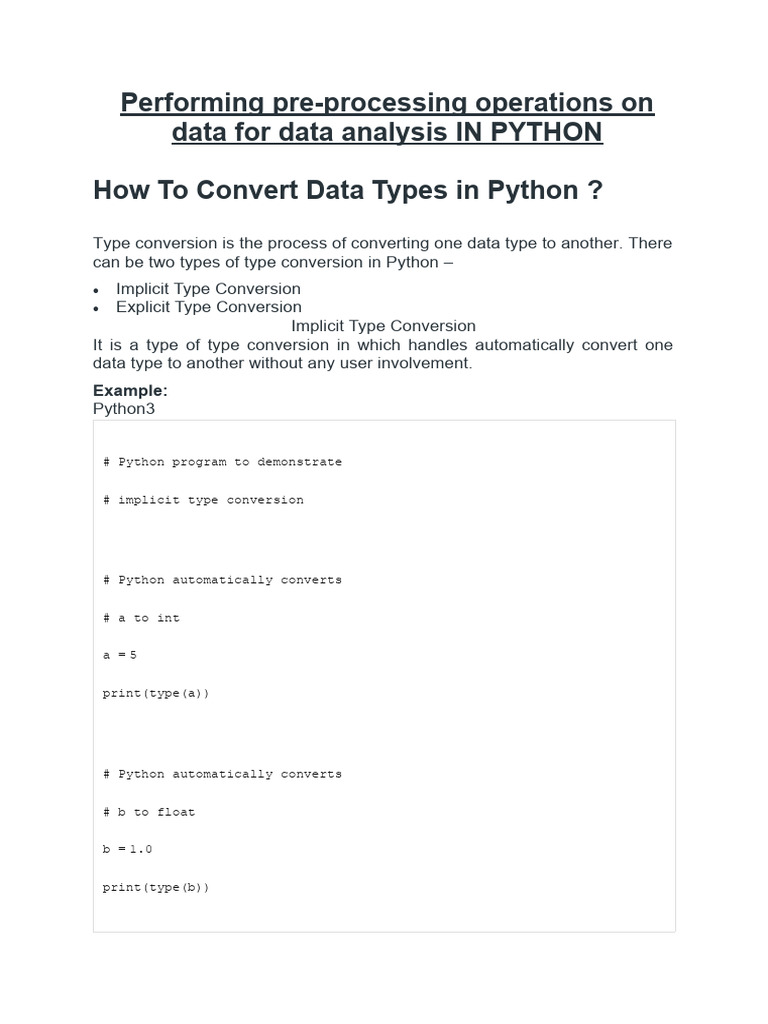 Data Pre-Processing (Pandas) | PDF Data Pre-Processing (Pandas) | PDF