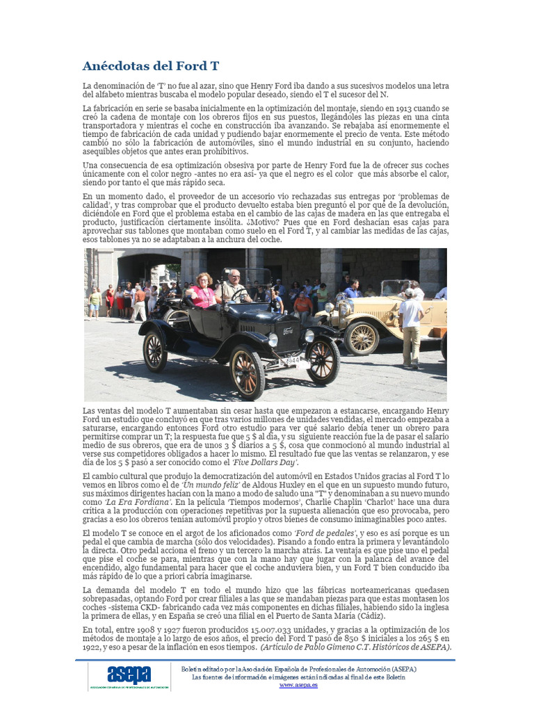 Ford T | PDF | Compania de motores ford | Vehículos terrestres