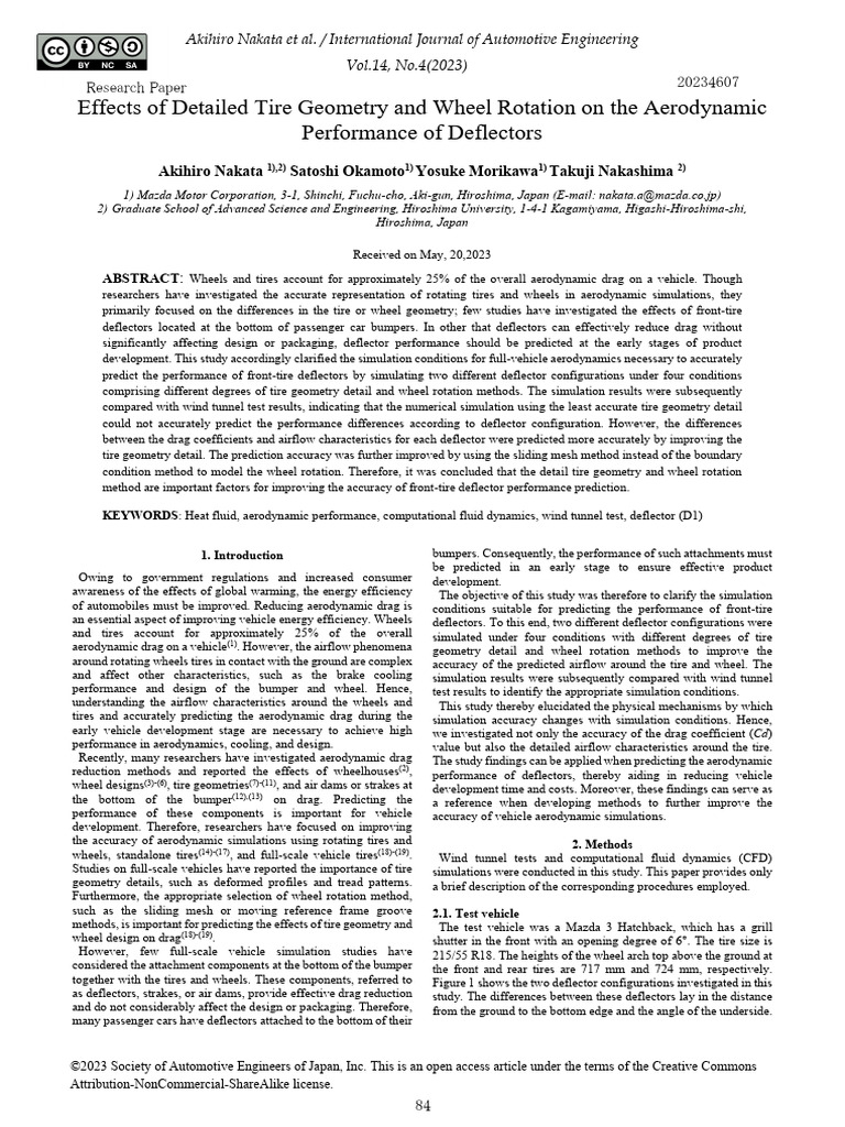 Effects of Detailed Tire Geometry and Wheel Rotation On The Aerodynamic ...
