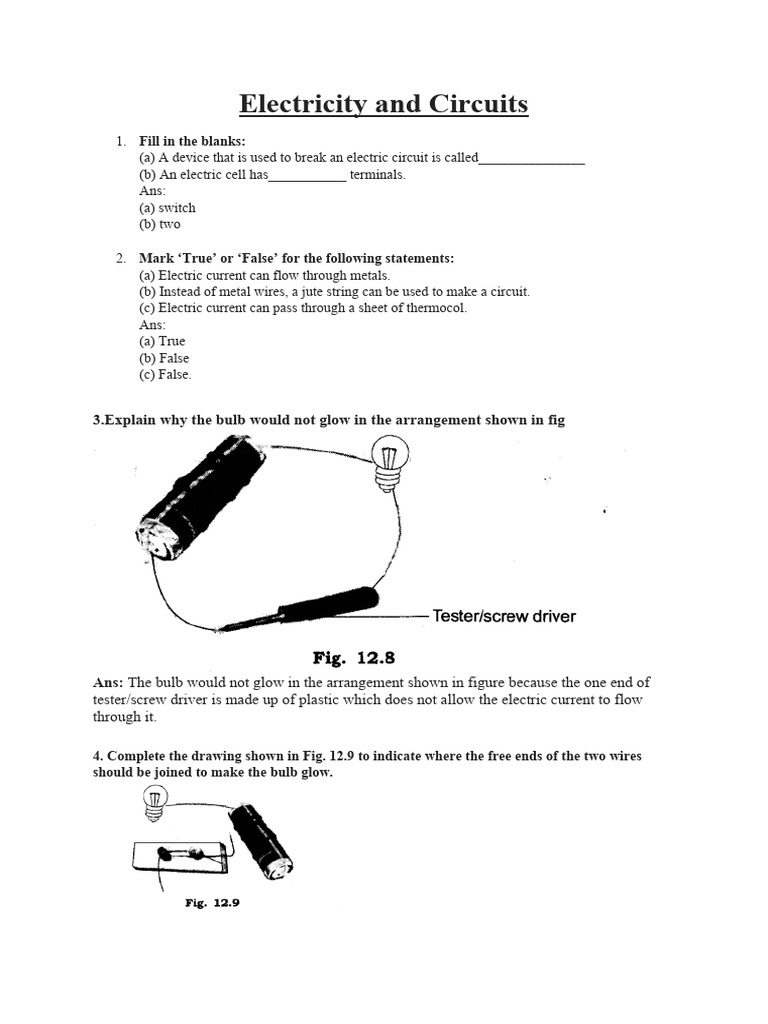 Electricity and Circuits | PDF