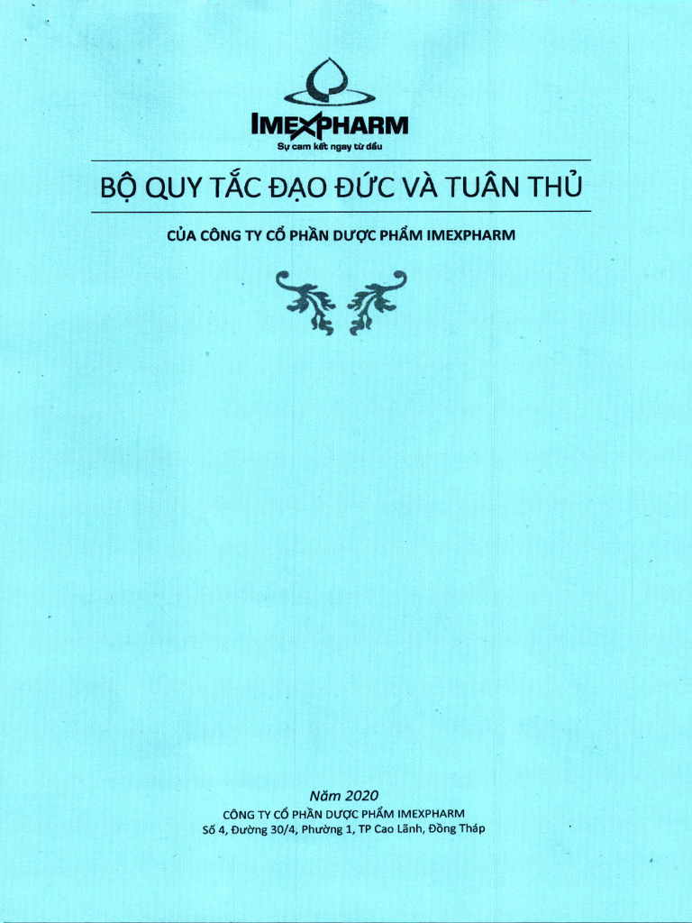 Bo Quy Tac Dao Duc Va Tuan Thu Imexpharm 2020 | PDF | Vietnam | Southeast Asia